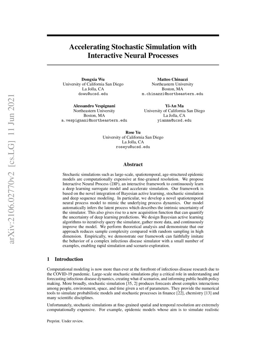 Accelerating Stochastic Simulation With Interactive Neural Processes Deepai