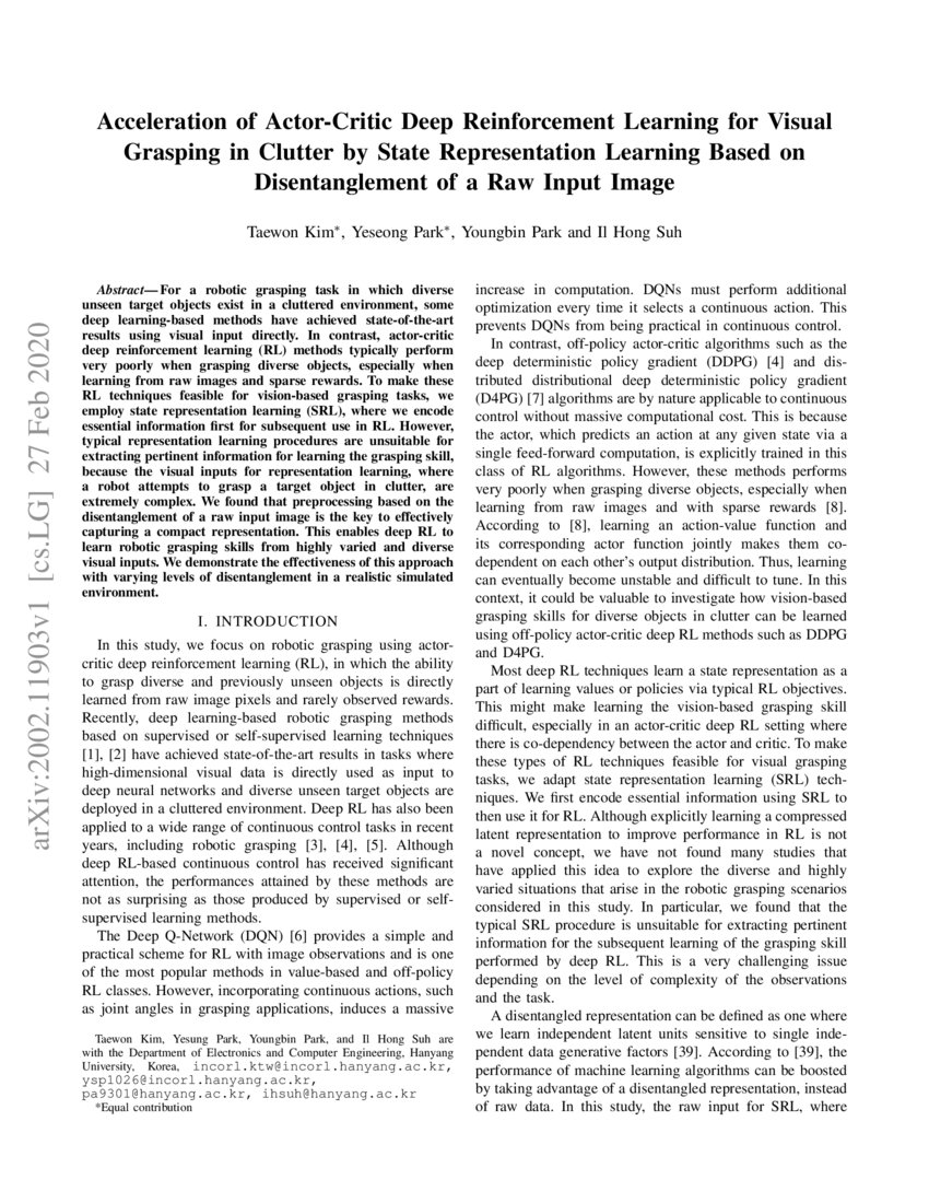 Acceleration of Actor-Critic Deep Reinforcement Learning for Visual ...