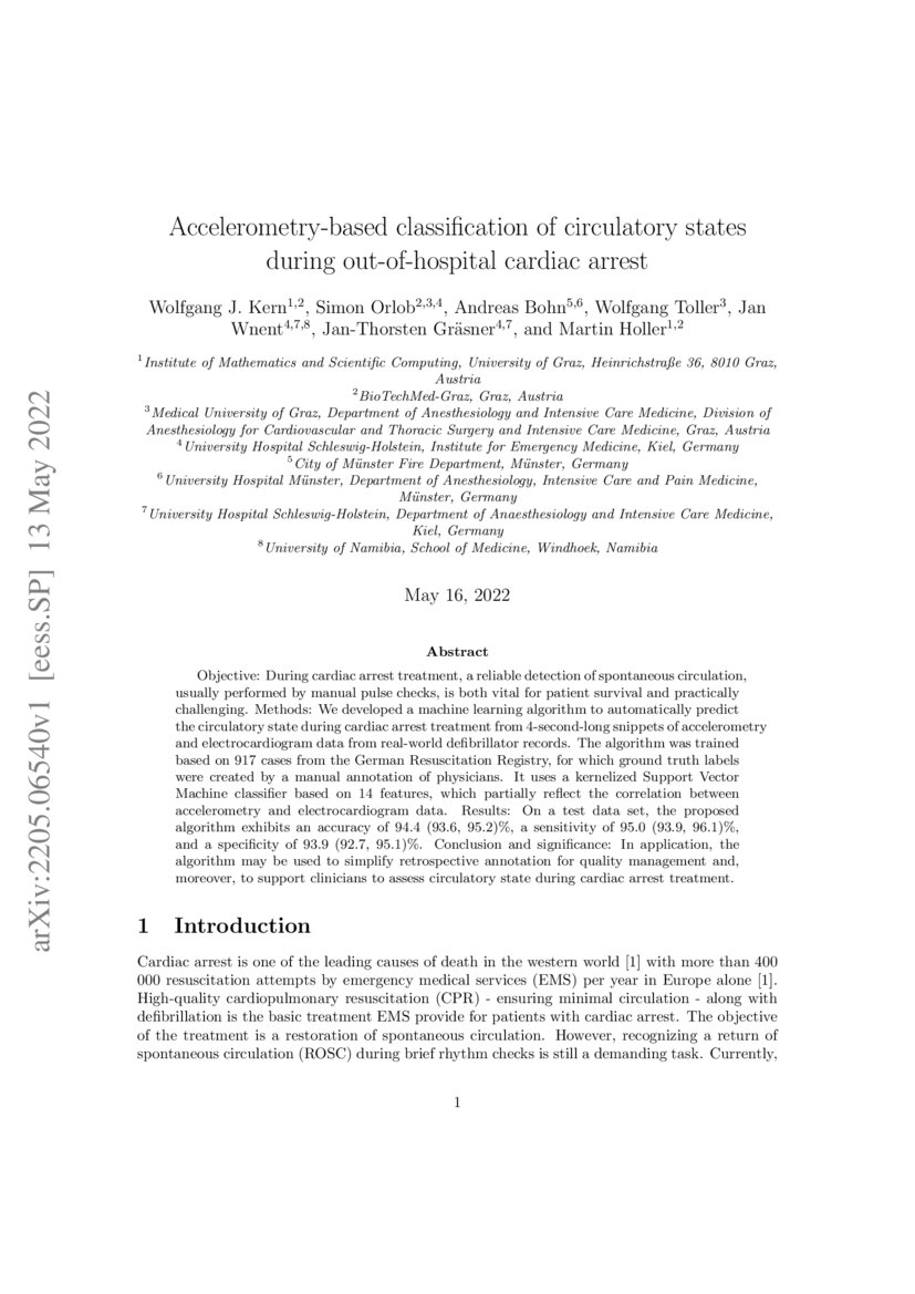 Accelerometry-based classification of circulatory states during out-of ...