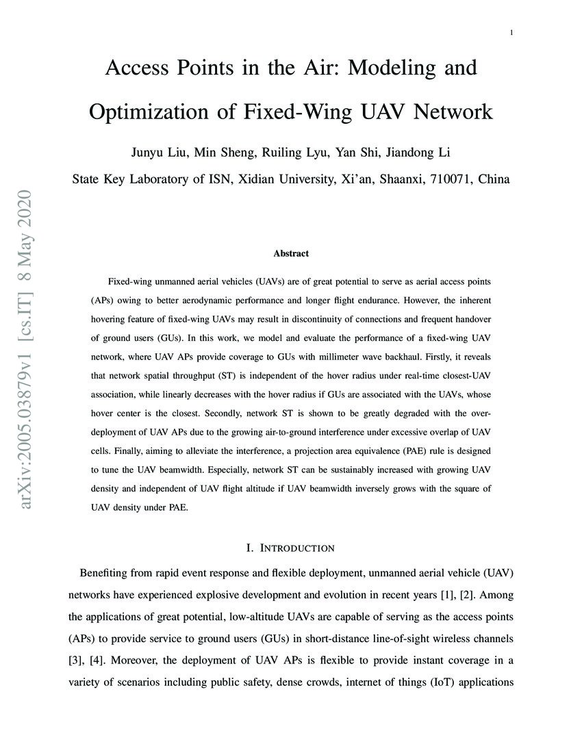 Access Points in the Air: Modeling and Optimization of Fixed-Wing UAV ...