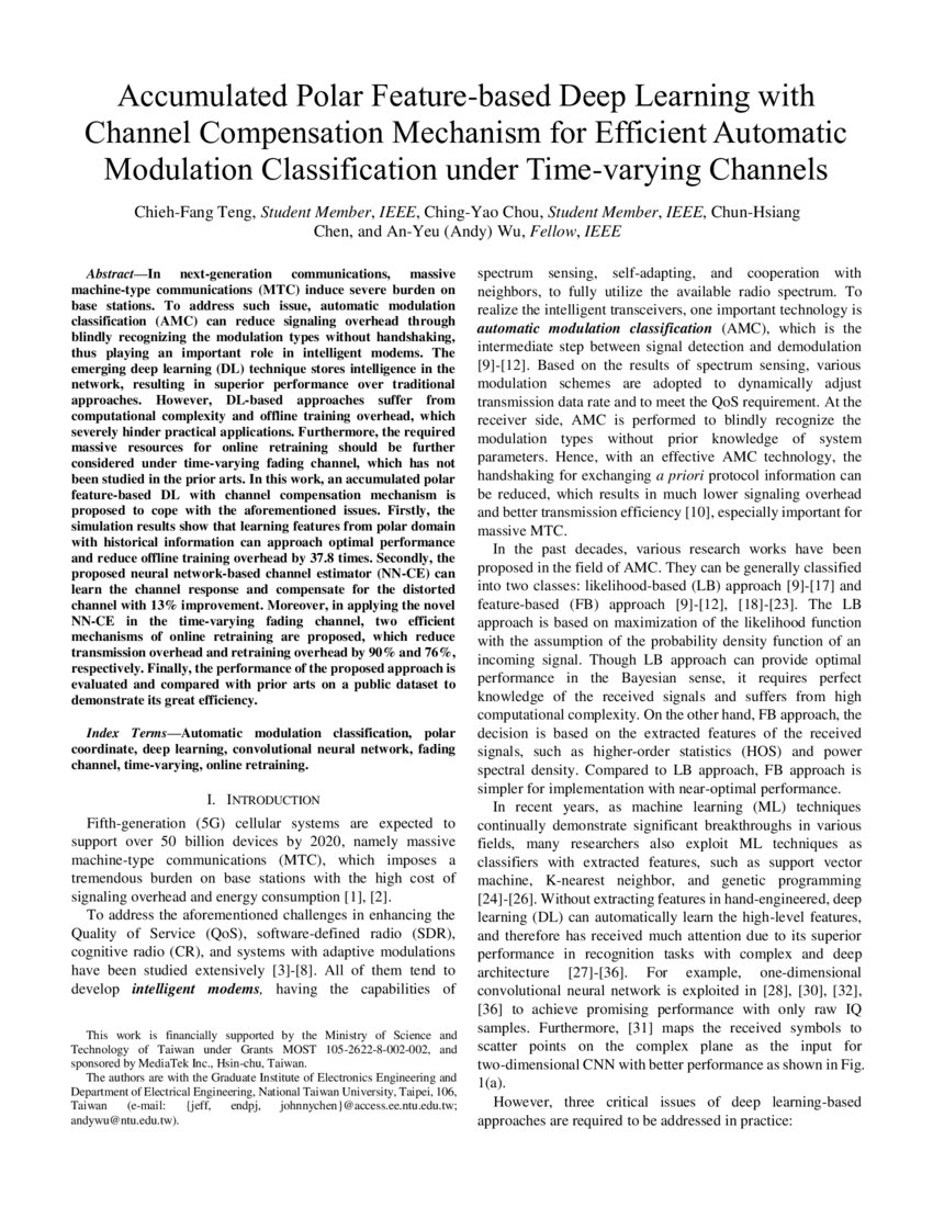 Accumulated Polar Feature based Deep Learning with Channel Compensation ...