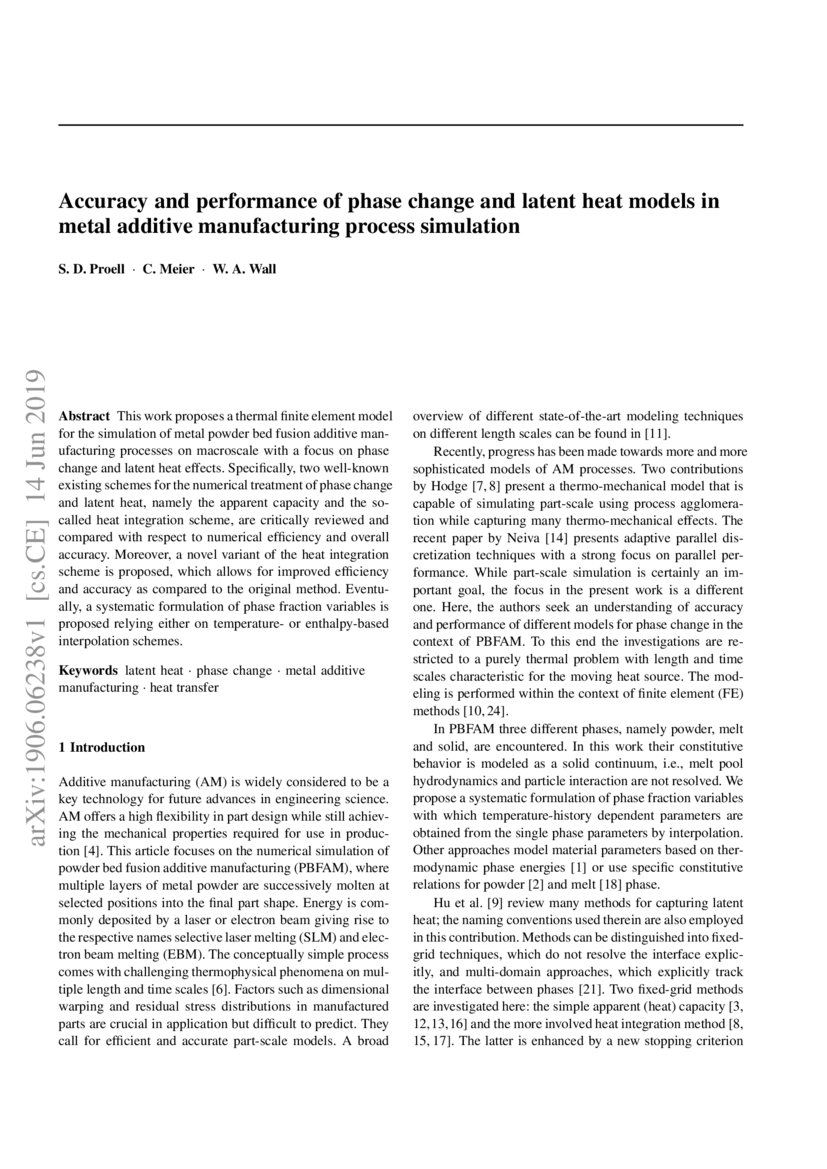 Accuracy and performance of phase change and latent heat models in ...