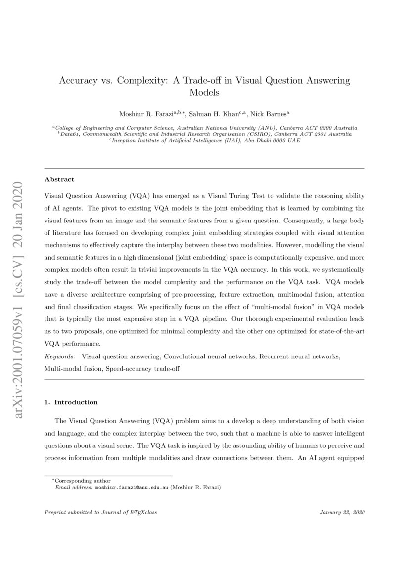 Accuracy vs. Complexity: A Trade-off in Visual Question Answering ...
