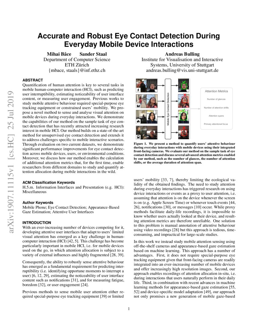 Accurate and Robust Eye Contact Detection During Everyday Mobile Device ...