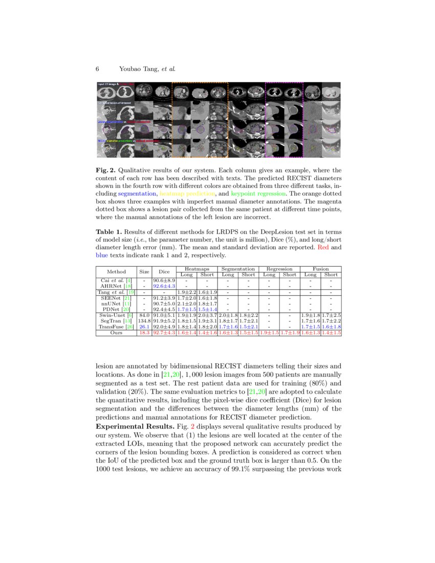 Accurate and Robust Lesion RECIST Diameter Prediction and Segmentation ...