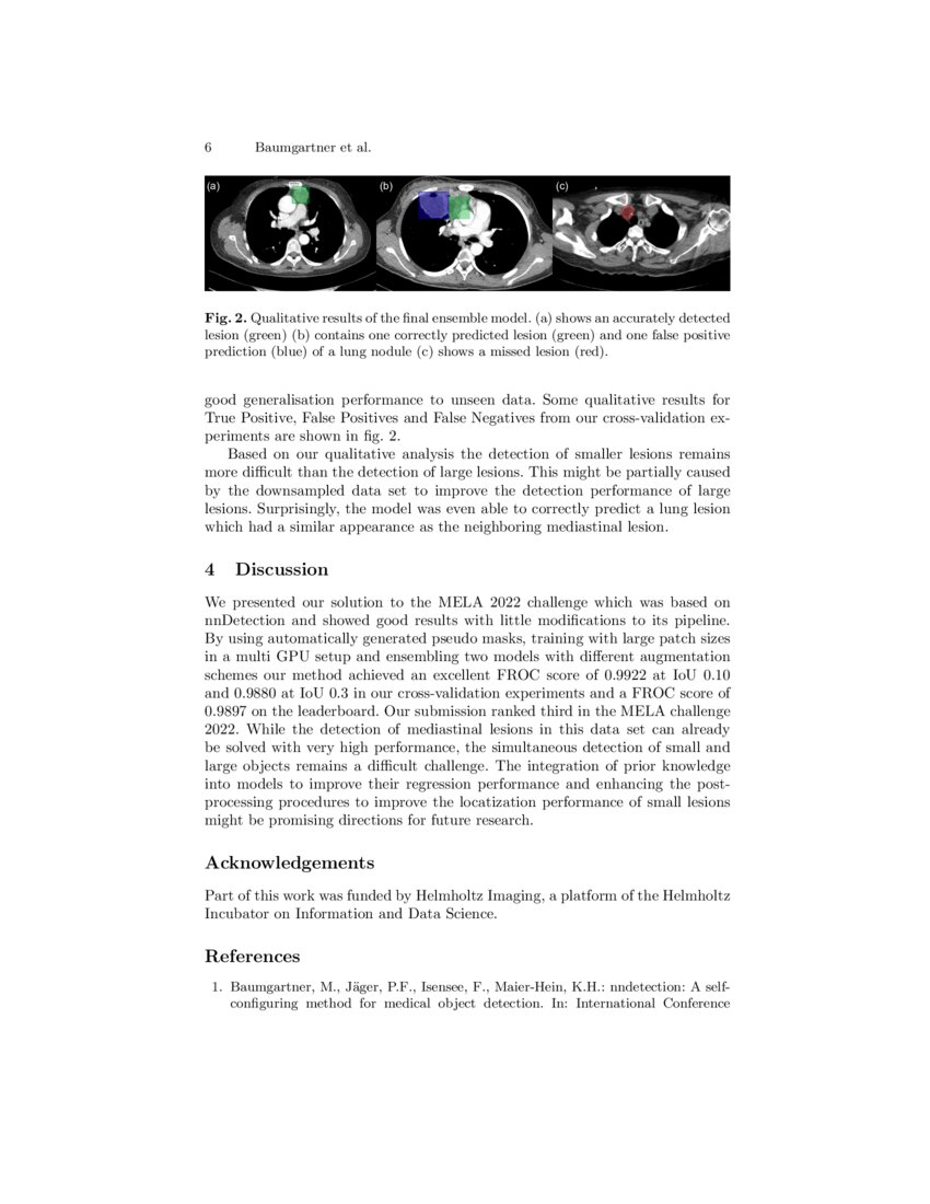 Accurate Detection Of Mediastinal Lesions With Nndetection Deepai