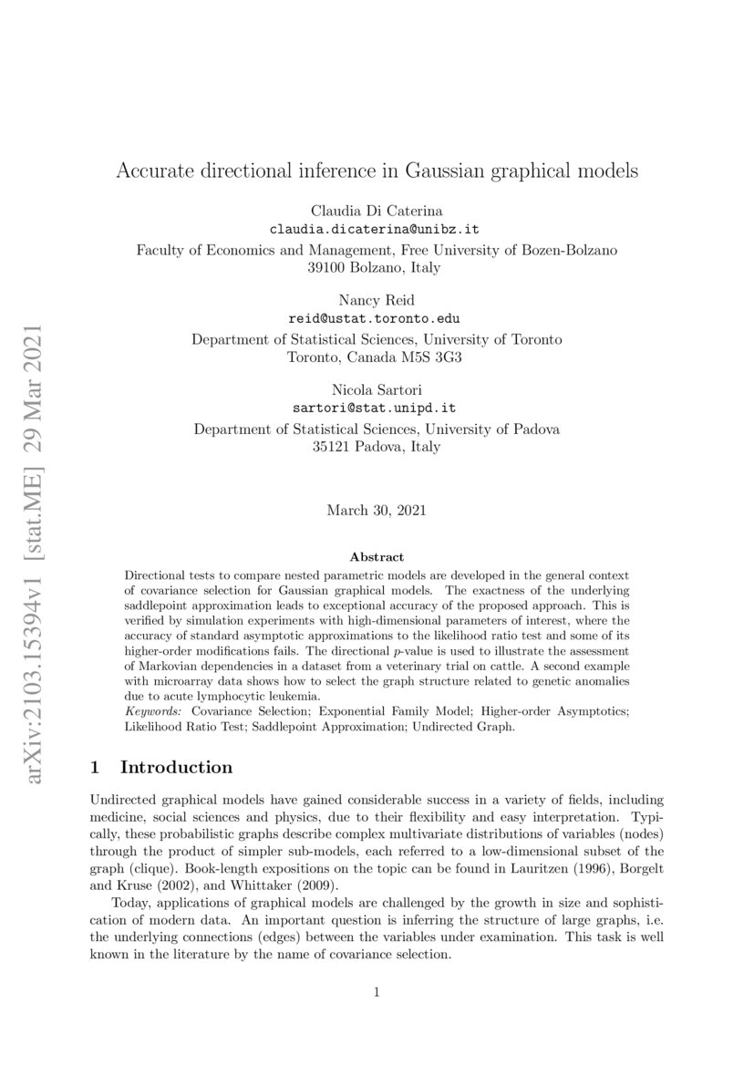 Accurate directional inference in Gaussian graphical models | DeepAI