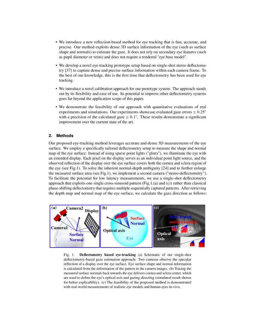 Accurate Eye Tracking from Dense 3D Surface Reconstructions using Single-Shot Deflectometry | DeepAI