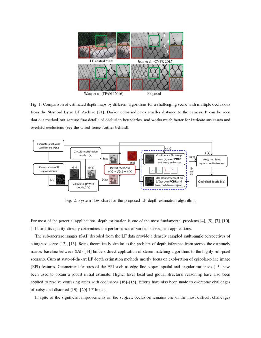 Accurate Light Field Depth Estimation with Superpixel Regularization over Partially Occluded ...