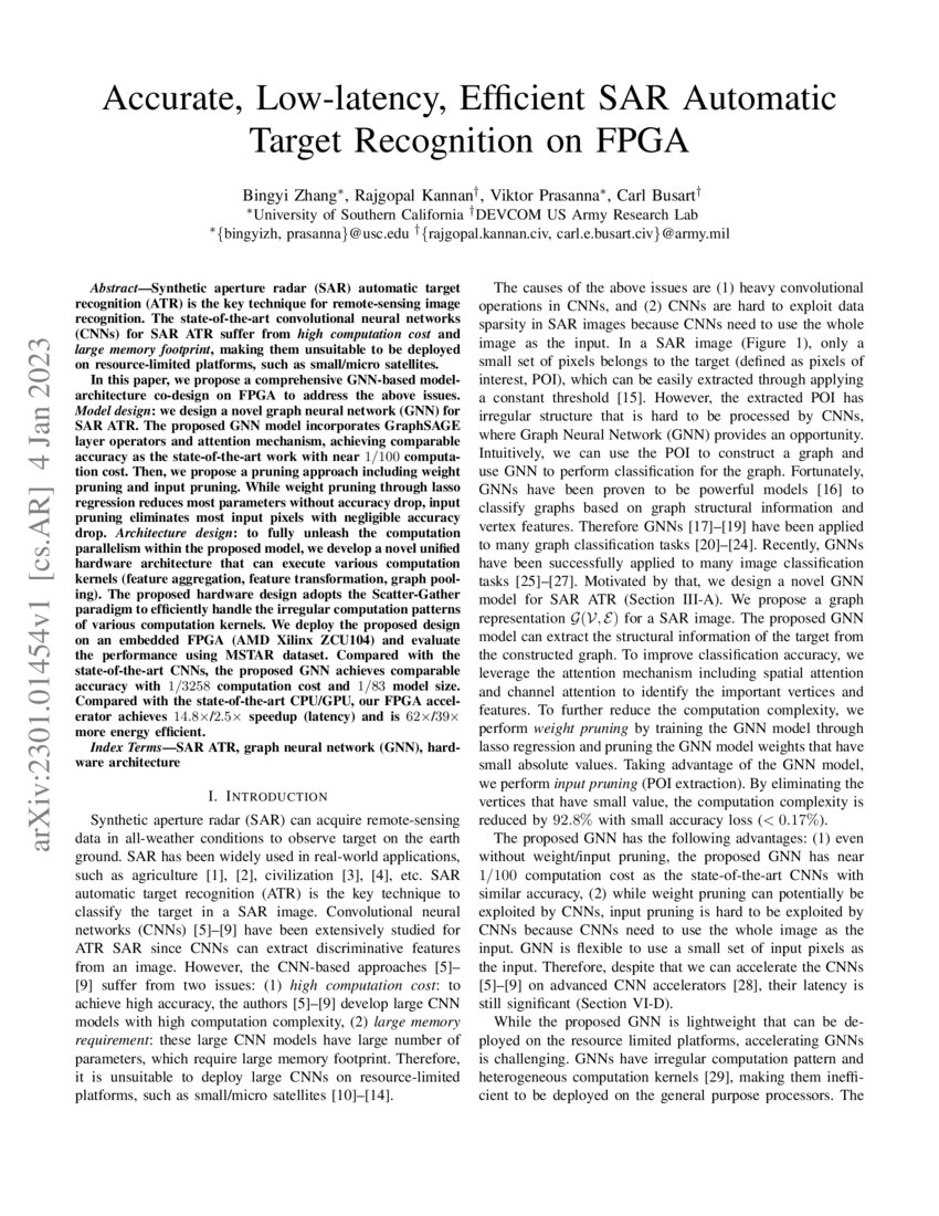 Accurate Low Latency Efficient Sar Automatic Target Recognition On Fpga Deepai 