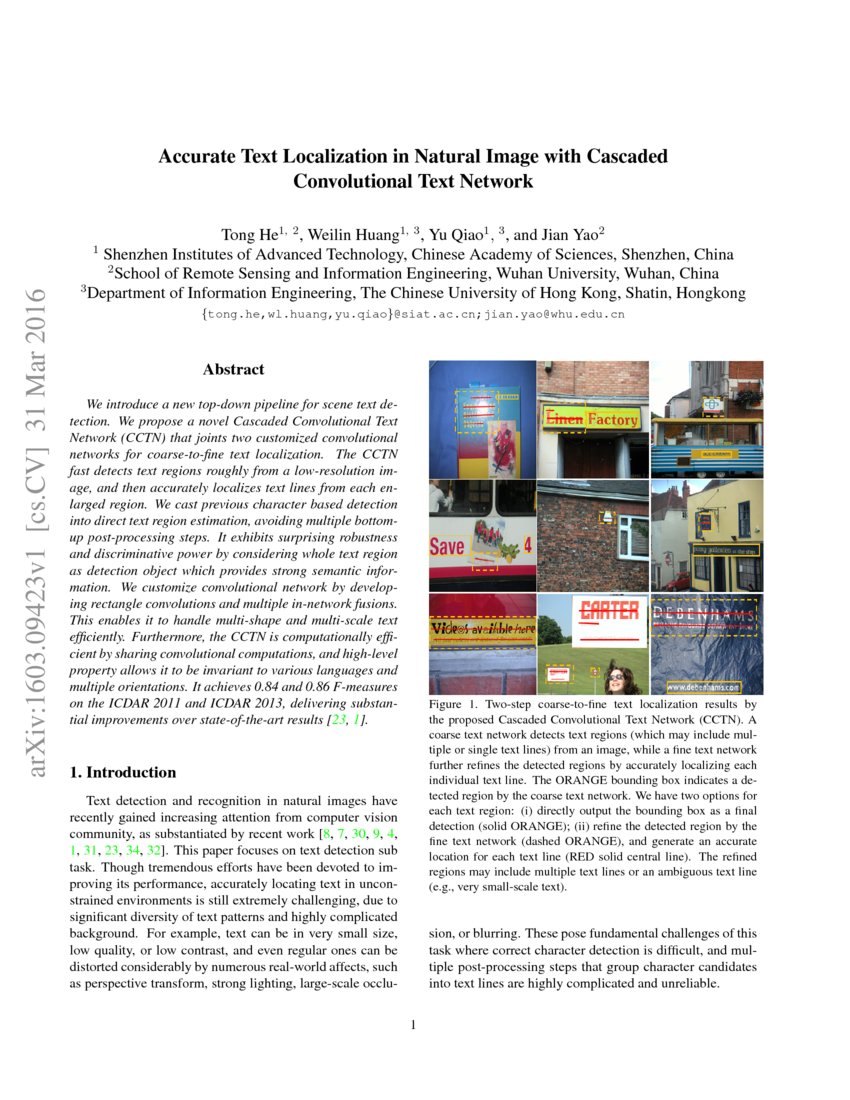 Accurate Text Localization in Natural Image with Cascaded Convolutional Text Network | DeepAI
