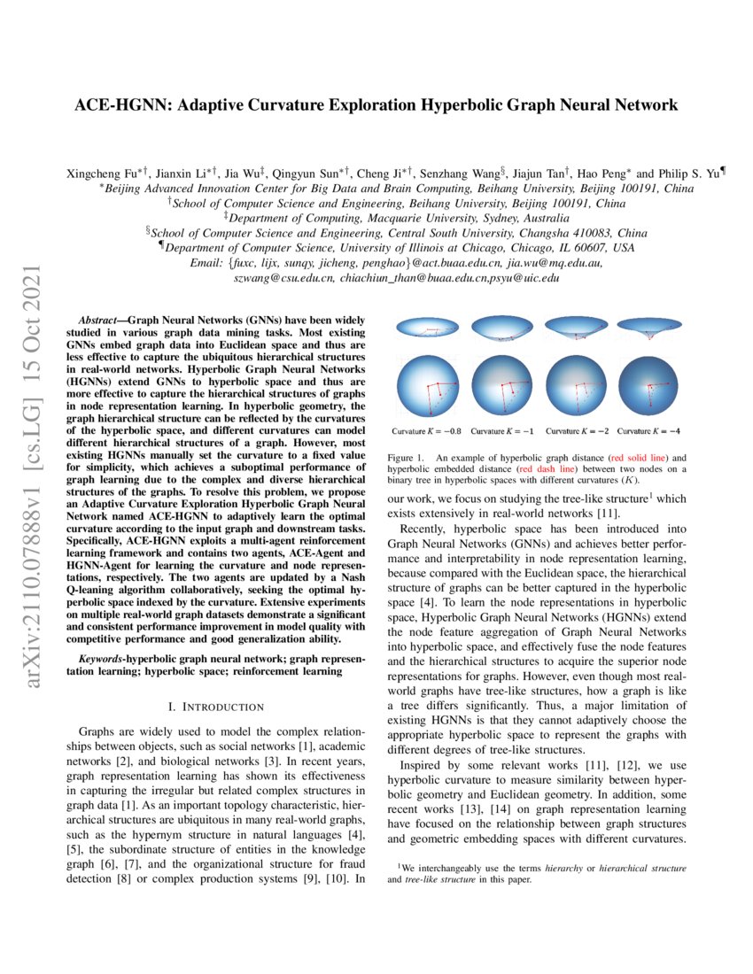 ACE-HGNN: Adaptive Curvature Exploration Hyperbolic Graph Neural Network | DeepAI