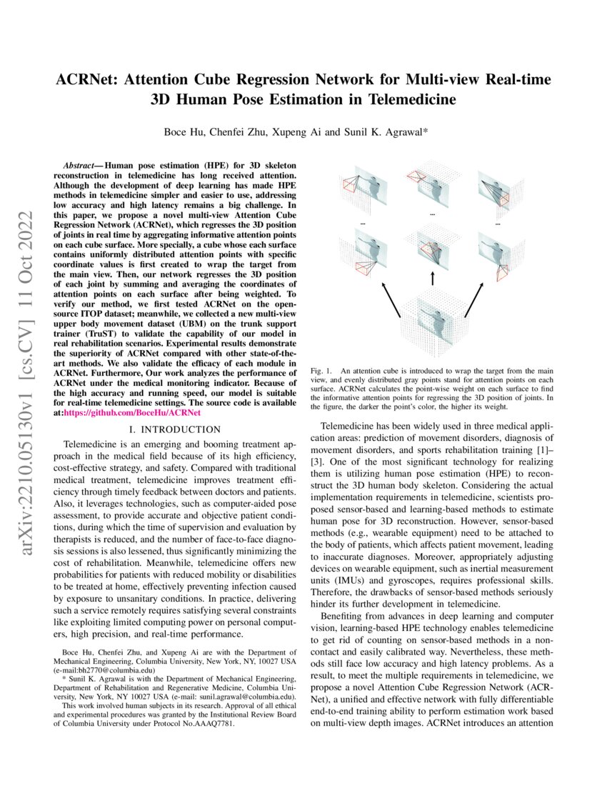 ACRNet: Attention Cube Regression Network for Multi-view Real-time 3D Human Pose Estimation in ...
