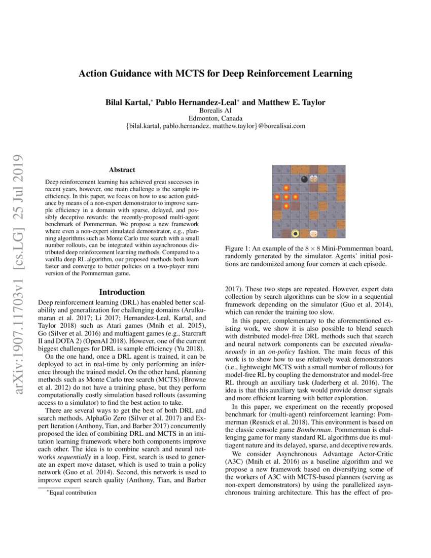 Action Guidance With Mcts For Deep Reinforcement Learning Deepai