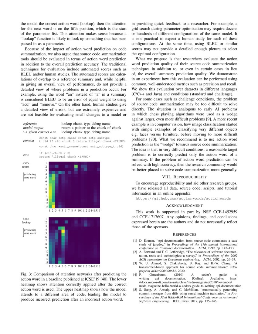 Action Word Prediction For Neural Source Code Summarization DeepAI