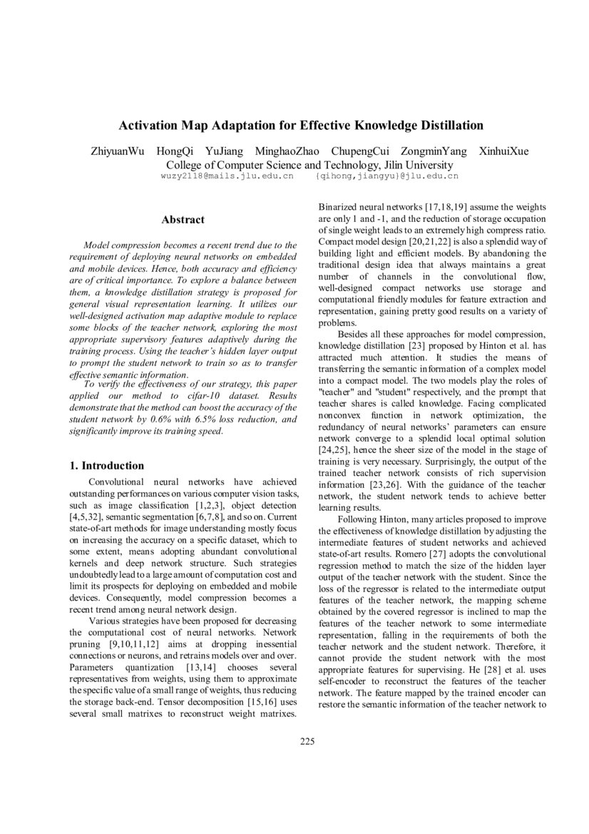 Activation Map Adaptation for Effective Knowledge Distillation | DeepAI