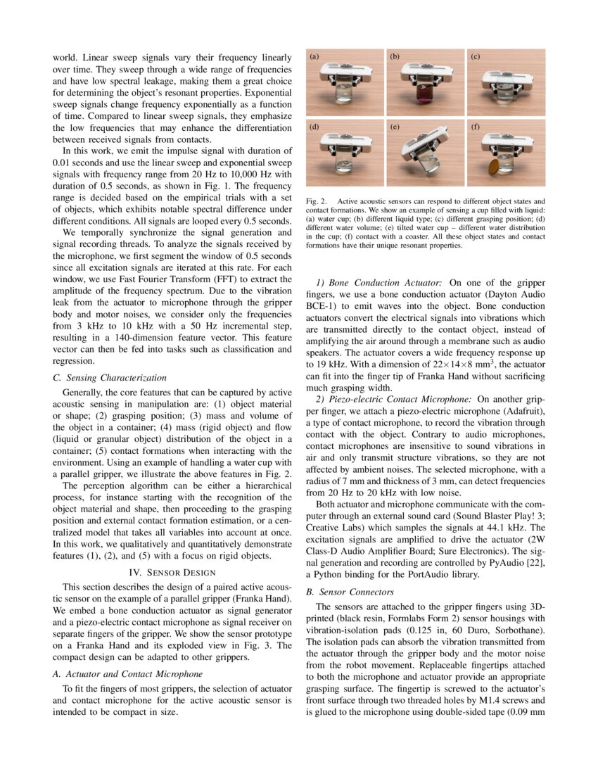 Active Acoustic Sensing for Robot Manipulation | DeepAI Active Acoustic Sensing for Robot Manipulation | DeepAI