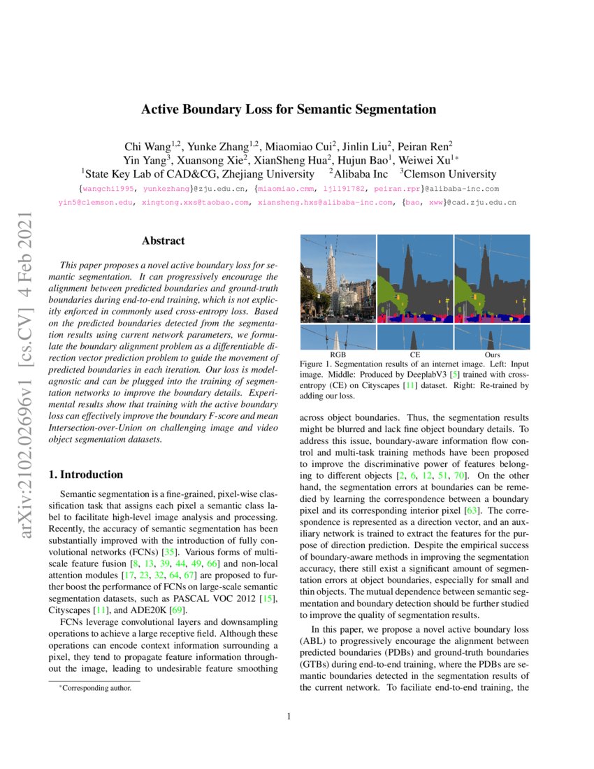 Active Boundary Loss for Semantic Segmentation | DeepAI
