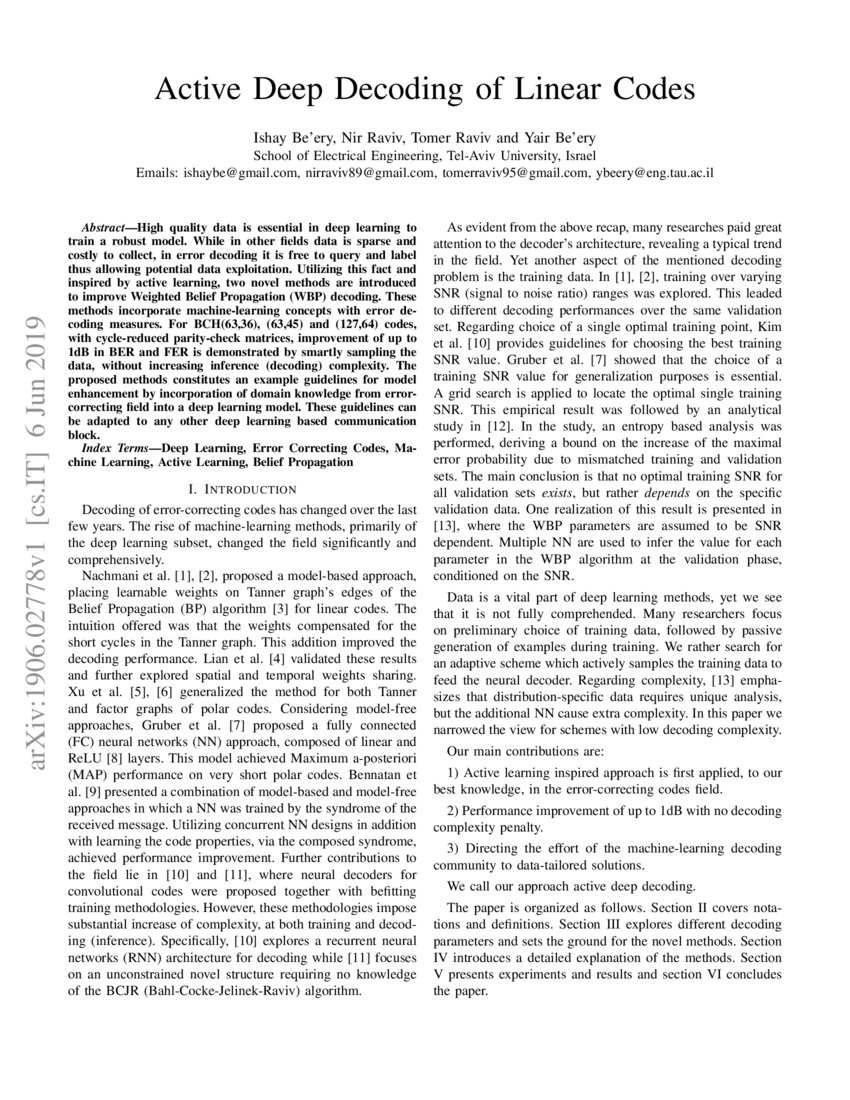 Active Deep Decoding Of Linear Codes Deepai