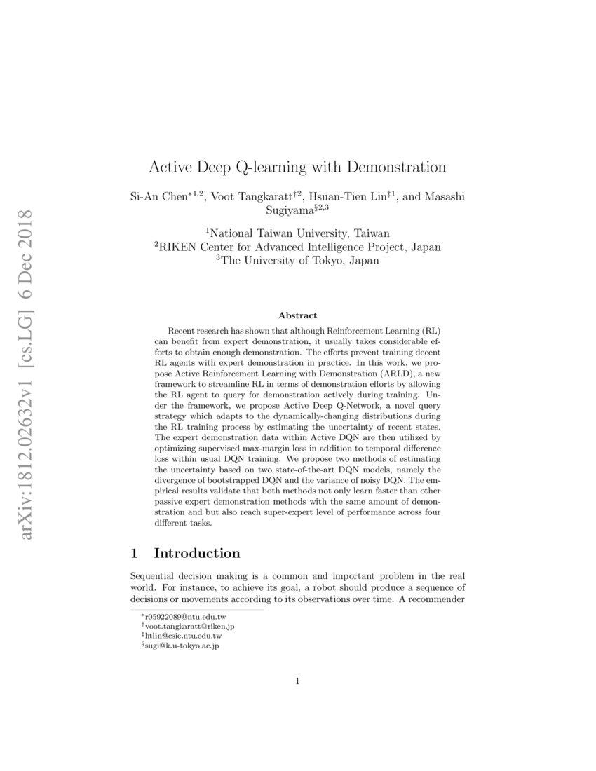 Active Deep Q-learning with Demonstration | DeepAI