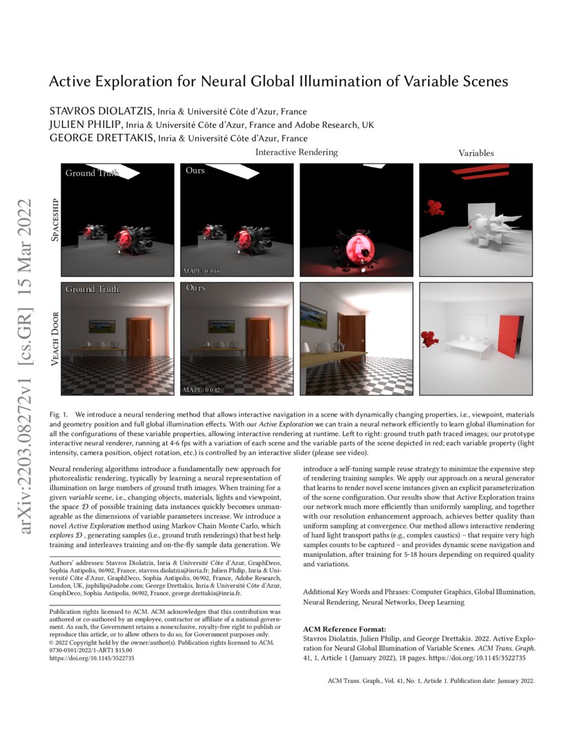 Active Exploration for Neural Global Illumination of Variable Scenes ...