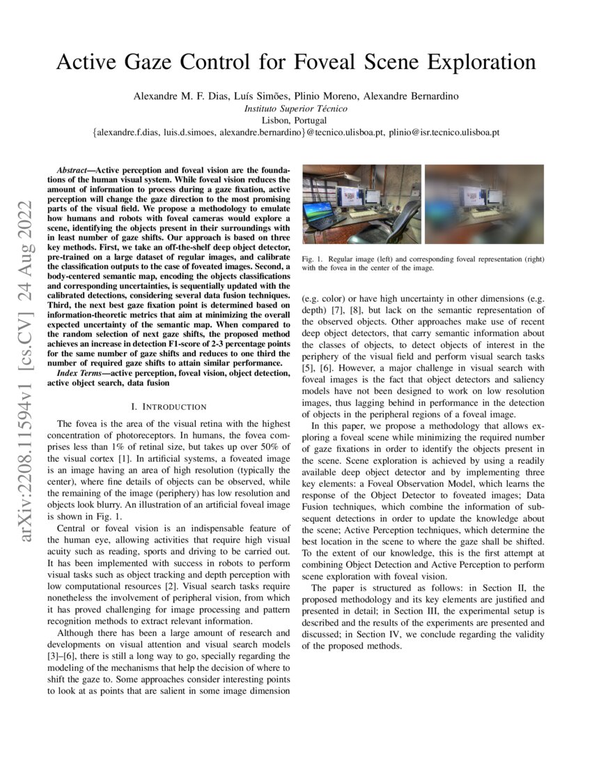 Active Gaze Control for Foveal Scene Exploration | DeepAI