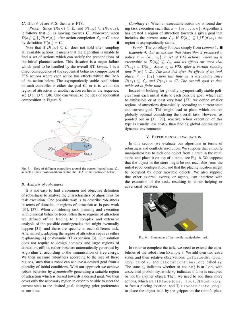 Active Inference And Behavior Trees For Reactive Action Planning And