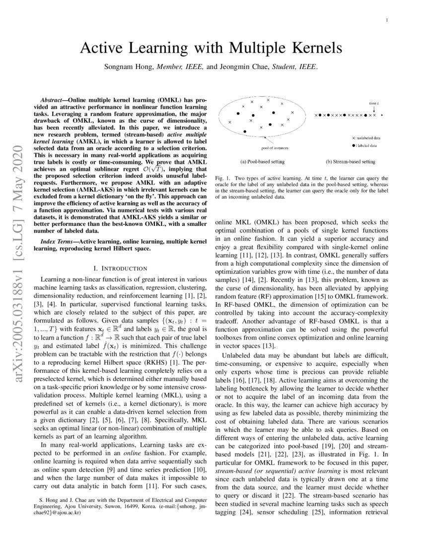 Active Learning with Multiple Kernels | DeepAI