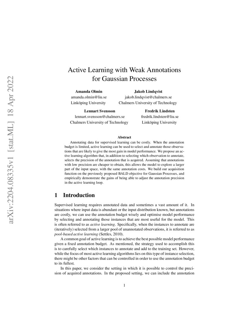 Active Learning with Weak Labels for Gaussian Processes | DeepAI Active Learning with Weak Labels for Gaussian Processes | DeepAI