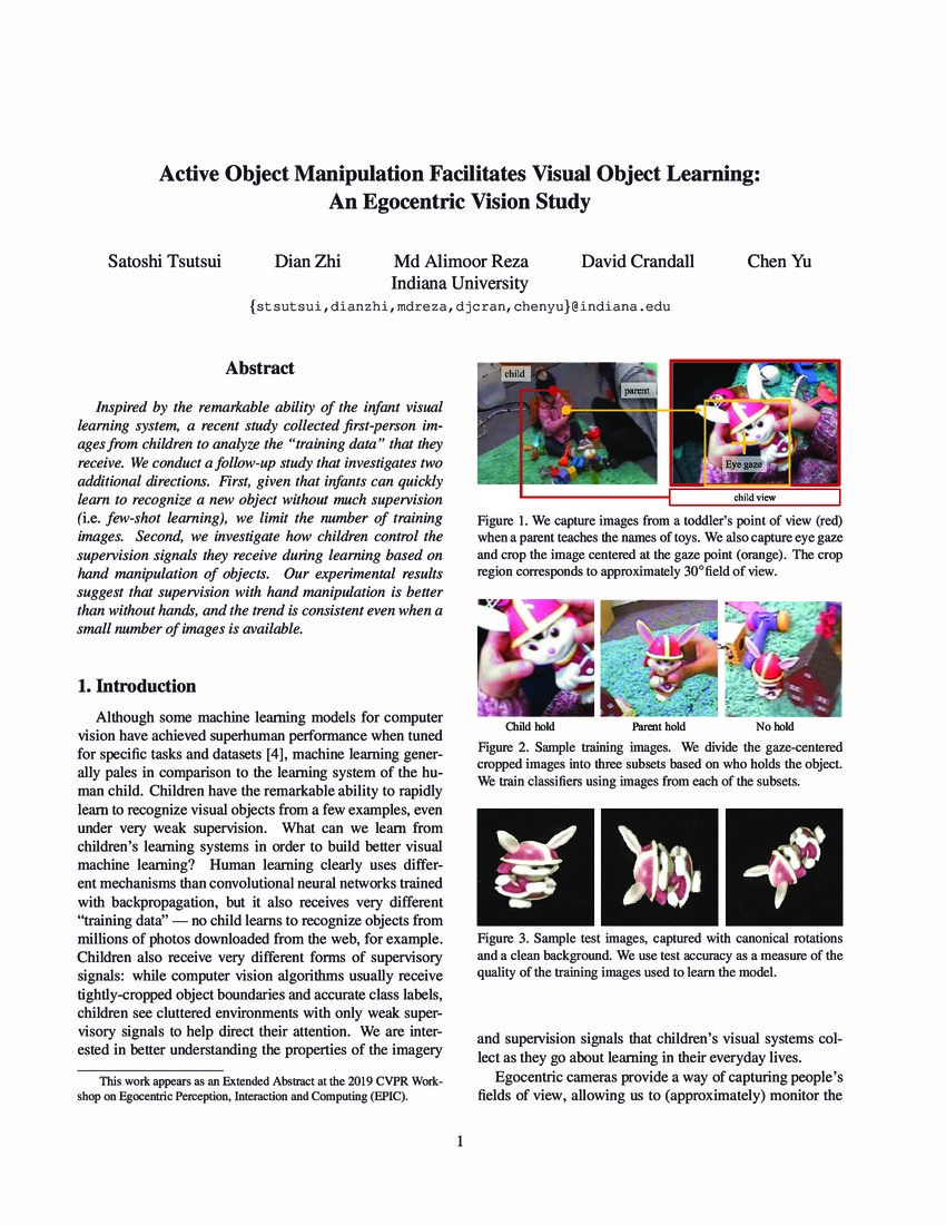 Active Object Manipulation Facilitates Visual Object Learning: An ... Active Object Manipulation Facilitates Visual Object Learning: An ...