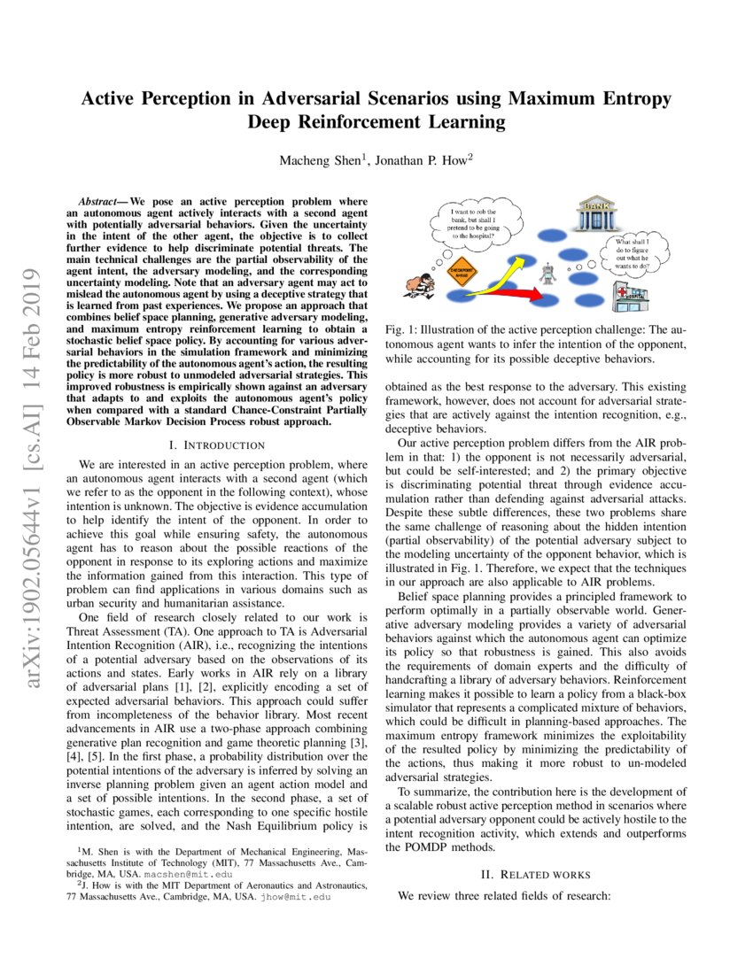 Active Perception in Adversarial Scenarios using Maximum Entropy Deep Reinforcement Learning ...