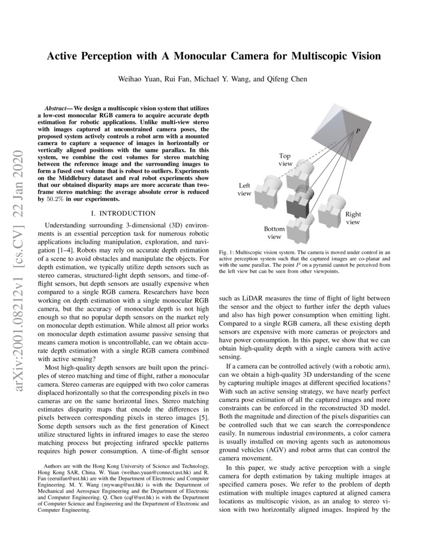 Active Perception with A Monocular Camera for Multiscopic Vision | DeepAI