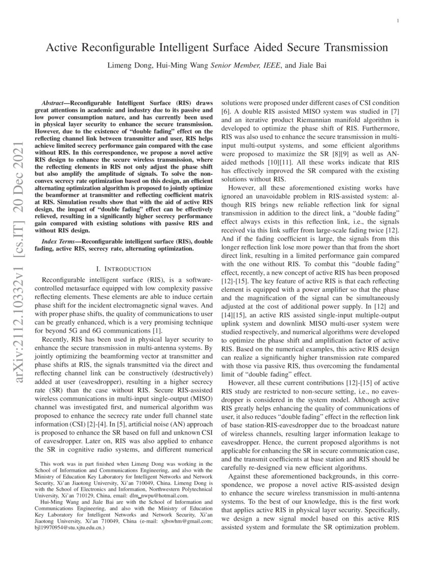 Active Reconfigurable Intelligent Surface Aided Secure Transmission Deepai