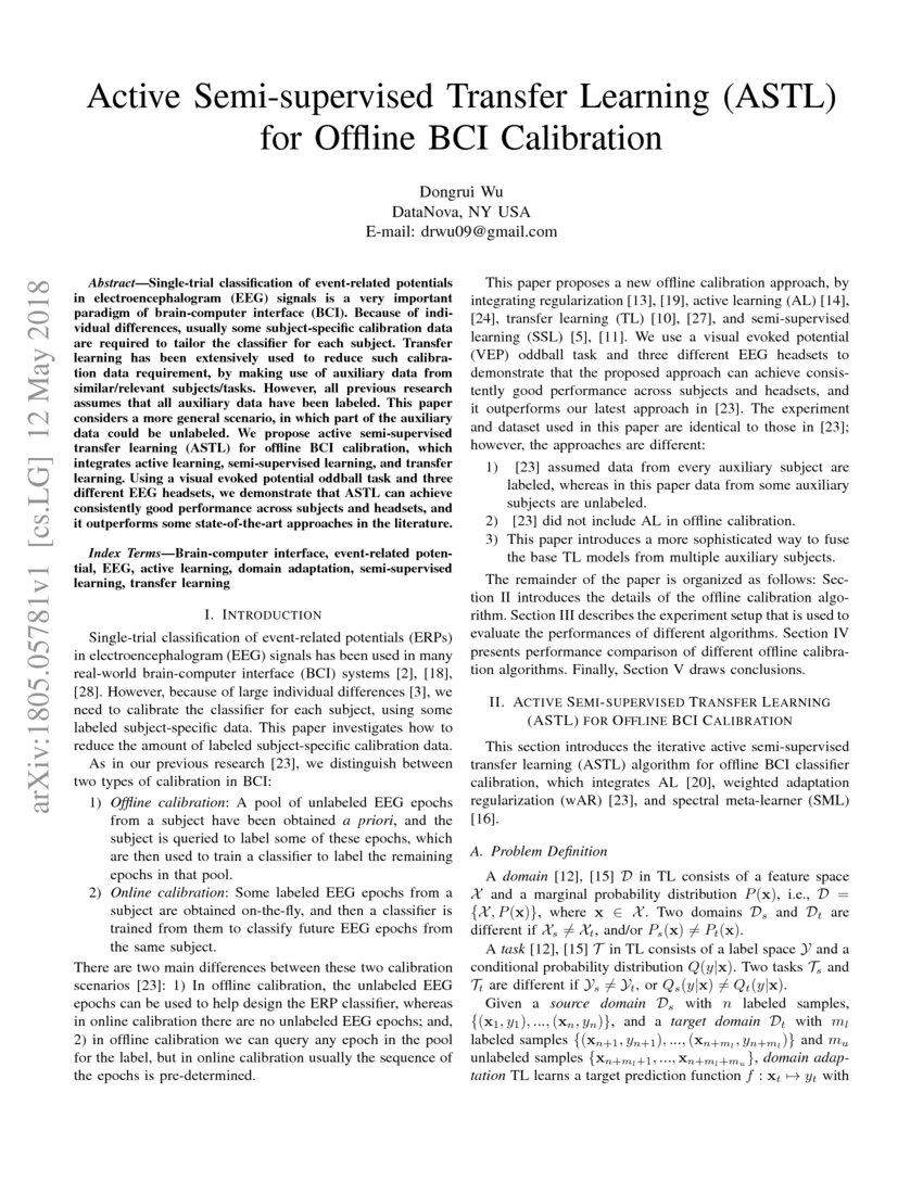 Active Semi-supervised Transfer Learning (ASTL) for Offline BCI ...