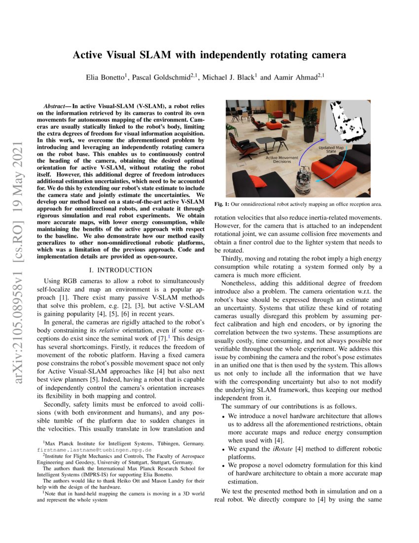 Active Visual SLAM with independently rotating camera | DeepAI