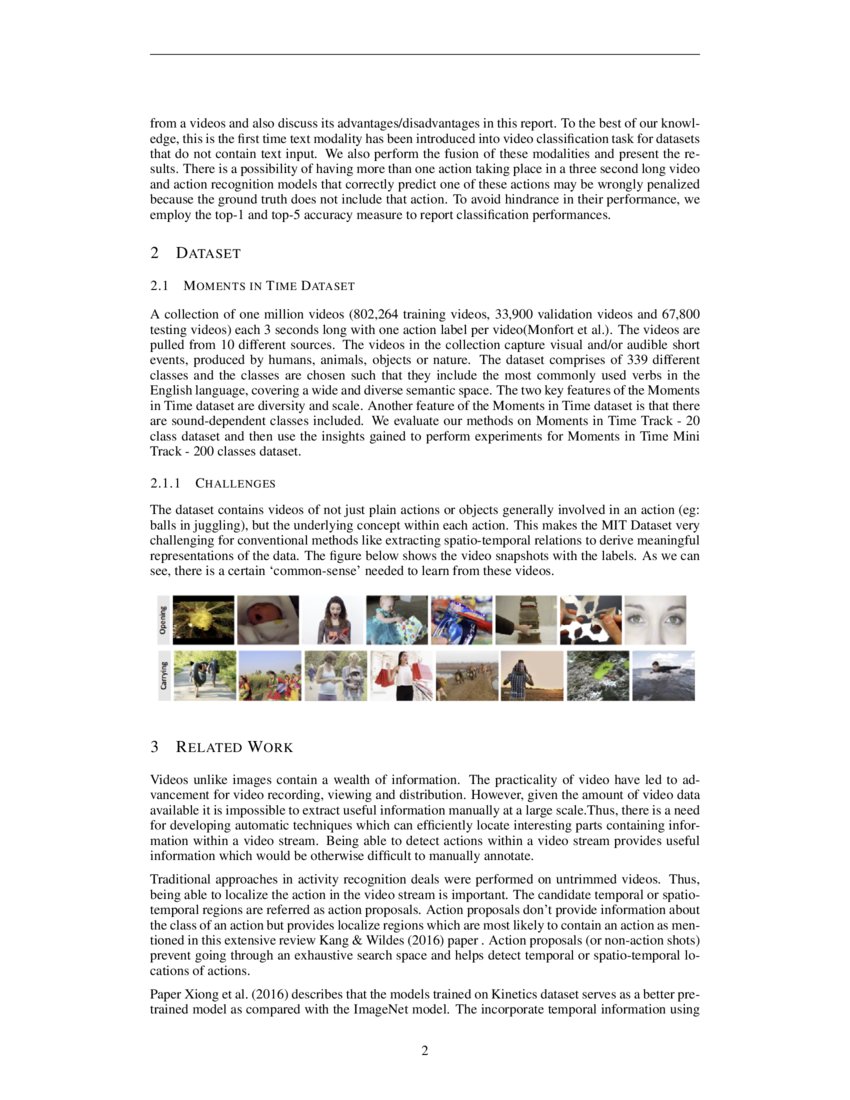 Activity Recognition on a Large Scale in Short Videos - Moments in Time ...