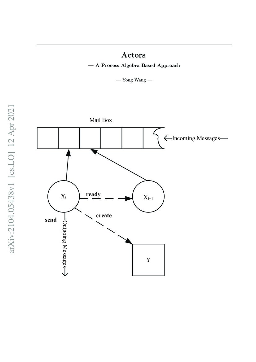 Actors – A Process Algebra Based Approach | DeepAI