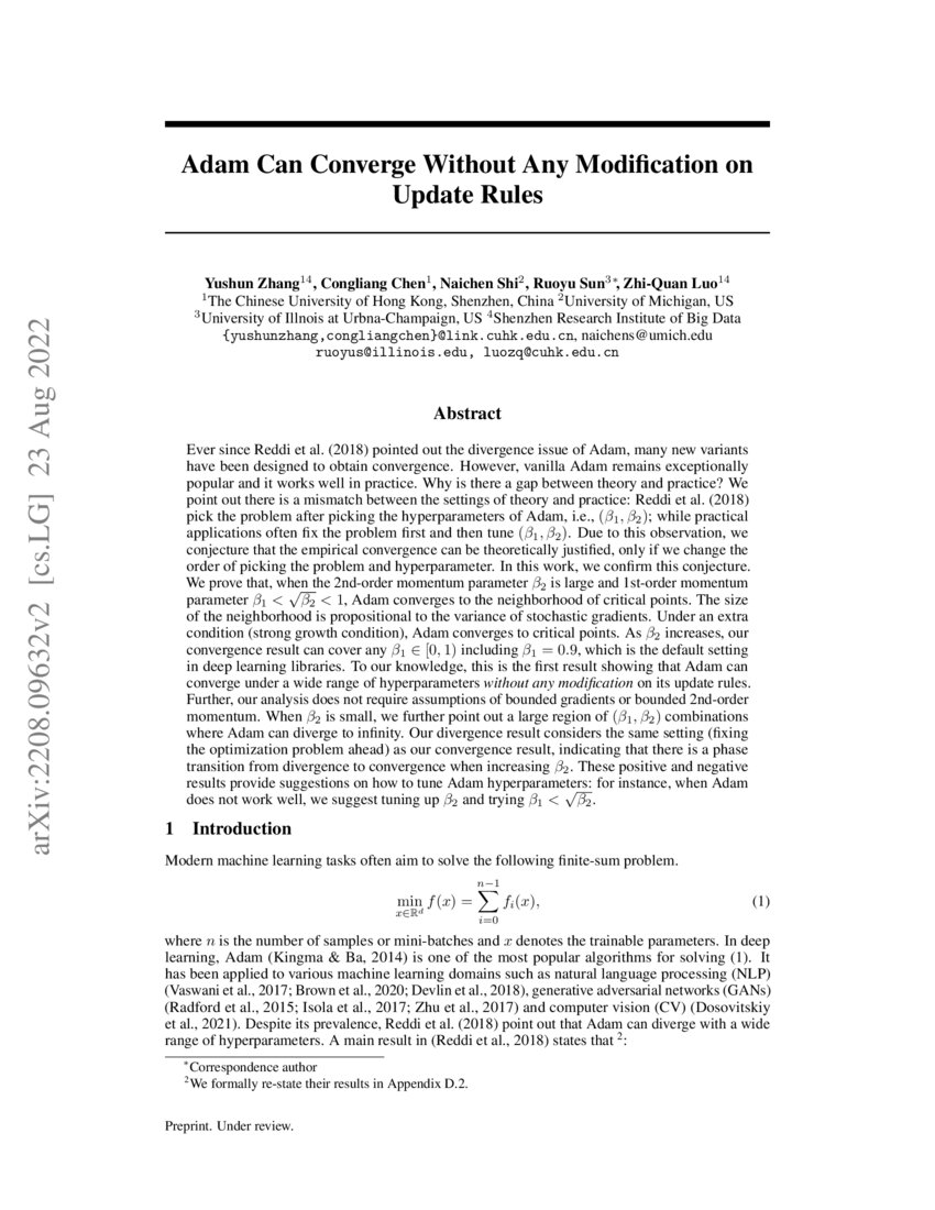 Adam Can Converge Without Any Modification On Update Rules Deepai