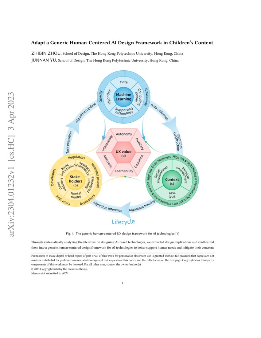 Adapt a Generic Human-Centered AI Design Framework in Children's ...