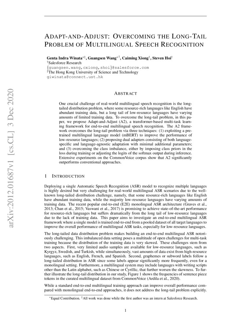 Adapt-and-Adjust: Overcoming the Long-Tail Problem of Multilingual ...