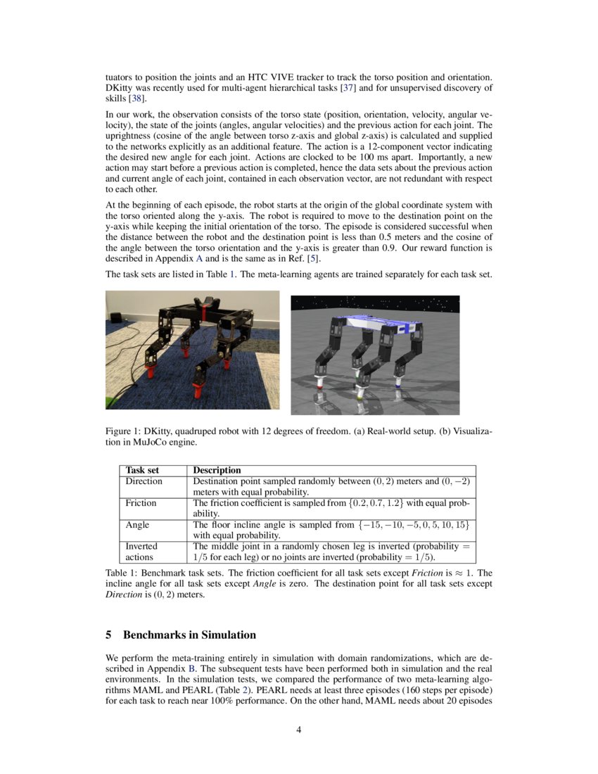 Adaptation of Quadruped Robot Locomotion with Meta-Learning | DeepAI