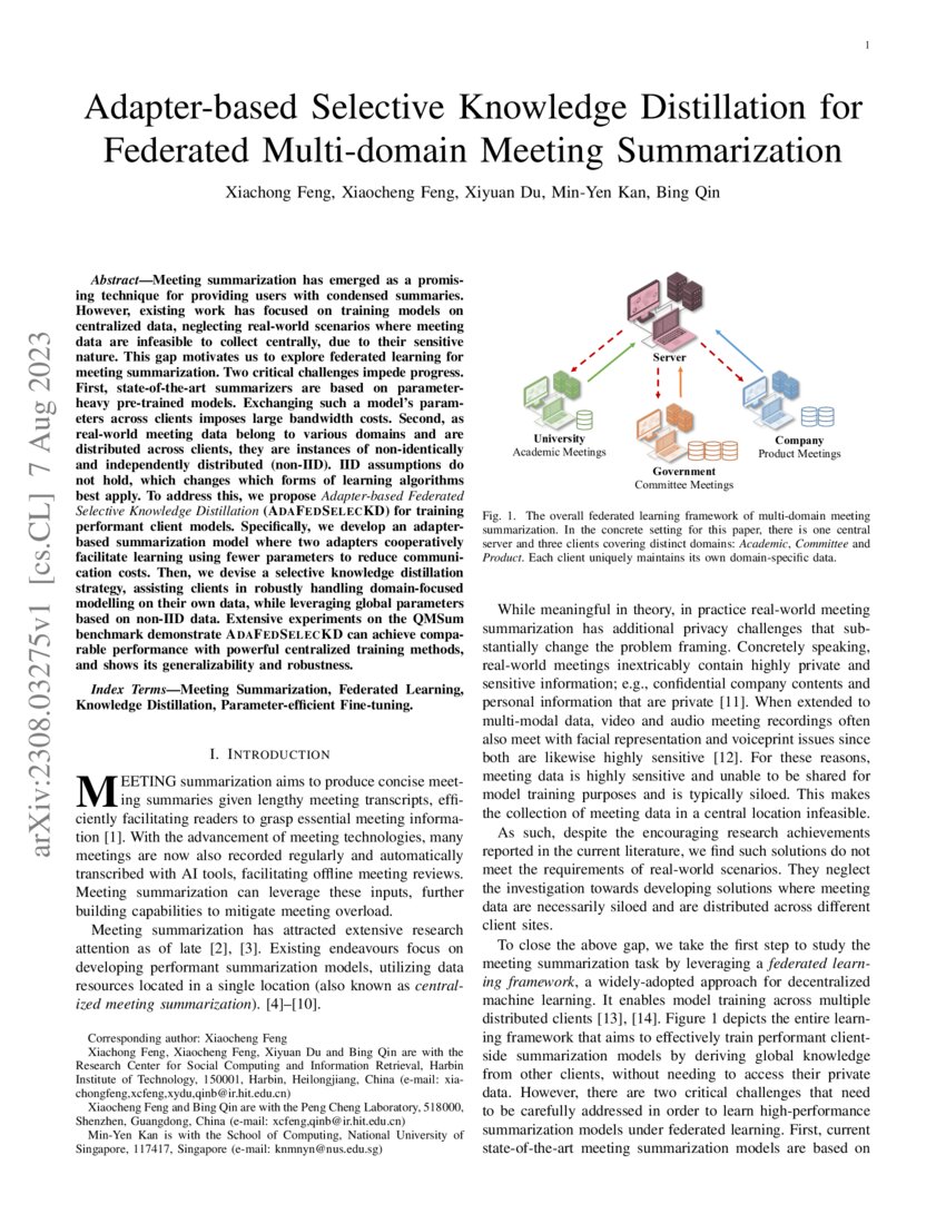 Adapter-based Selective Knowledge Distillation for Federated Multi ... Adapter-based Selective Knowledge Distillation for Federated Multi ...