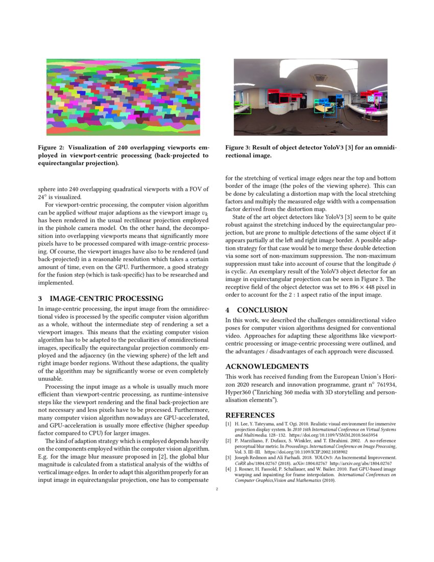 Adapting Computer Vision Algorithms for Omnidirectional Video | DeepAI