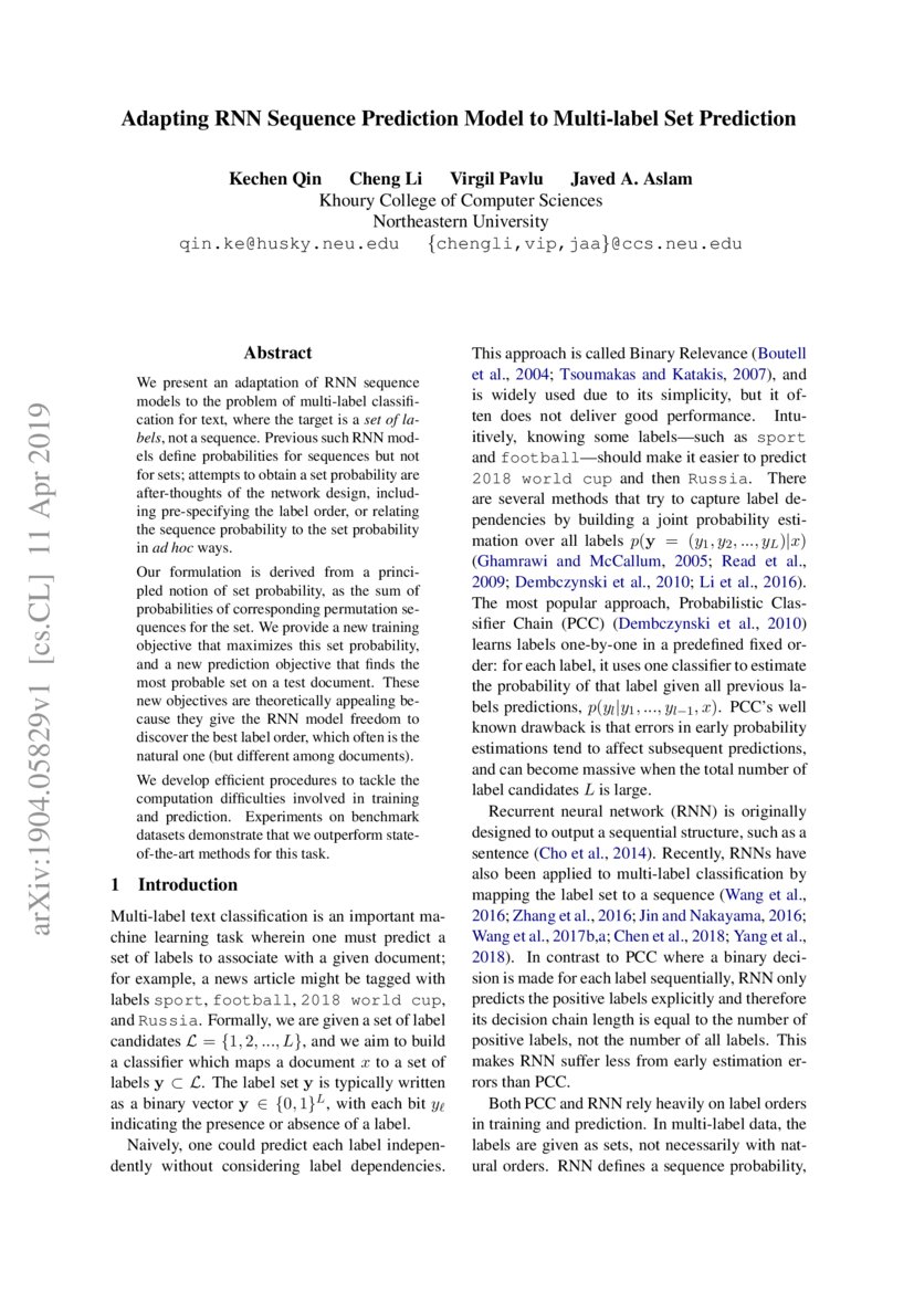 Adapting RNN Sequence Prediction Model to Multi-label Set Prediction ...