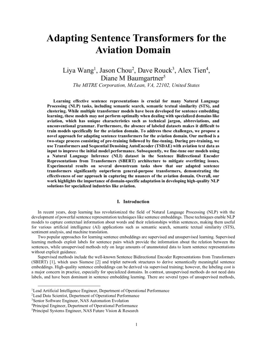 Adapting Sentence Transformers for the Aviation Domain | DeepAI