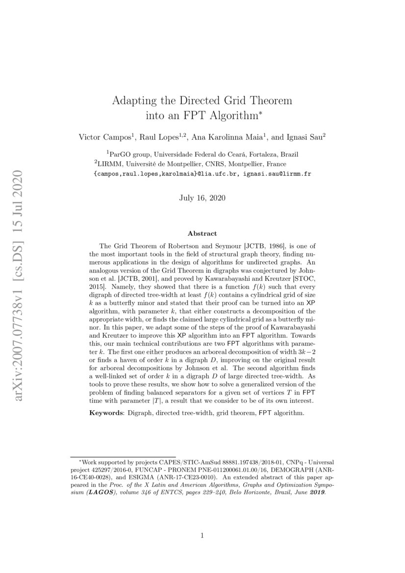 Adapting the Directed Grid Theorem into an FPT Algorithm | DeepAI