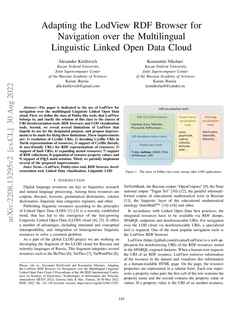 Adapting the LodView RDF Browser for Navigation over the Multilingual Linguistic Linked Open ...