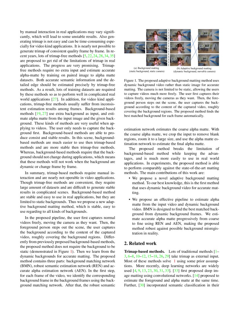 Adaptive Background Matting Using Background Matching | DeepAI