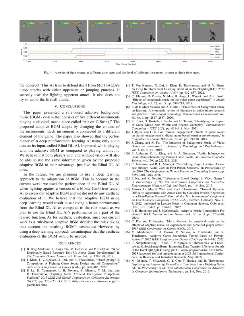 Adaptive Background Music for a Fighting Game: A Multi-Instrument Volume Modulation Approach ...