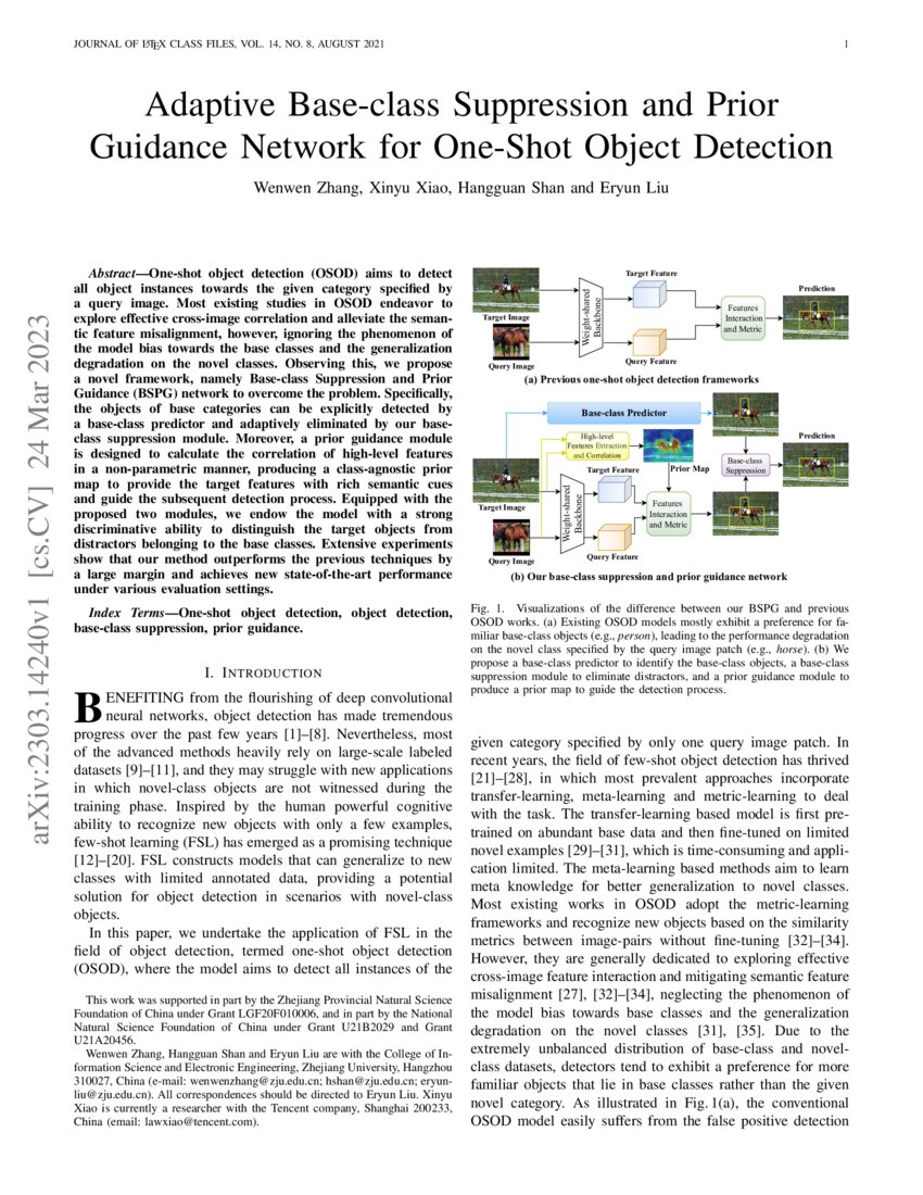 Adaptive Base Class Suppression And Prior Guidance Network For One Shot Object Detection Deepai